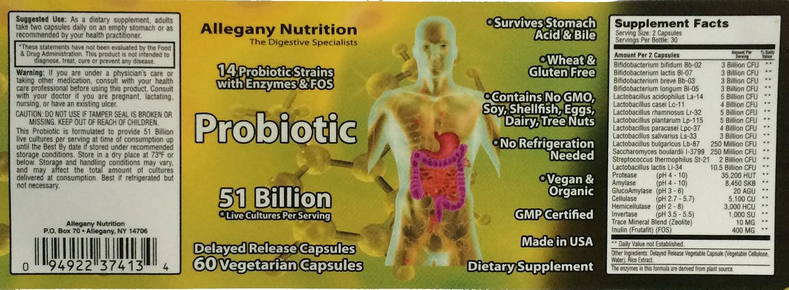 Probiotics for men with 51 billion