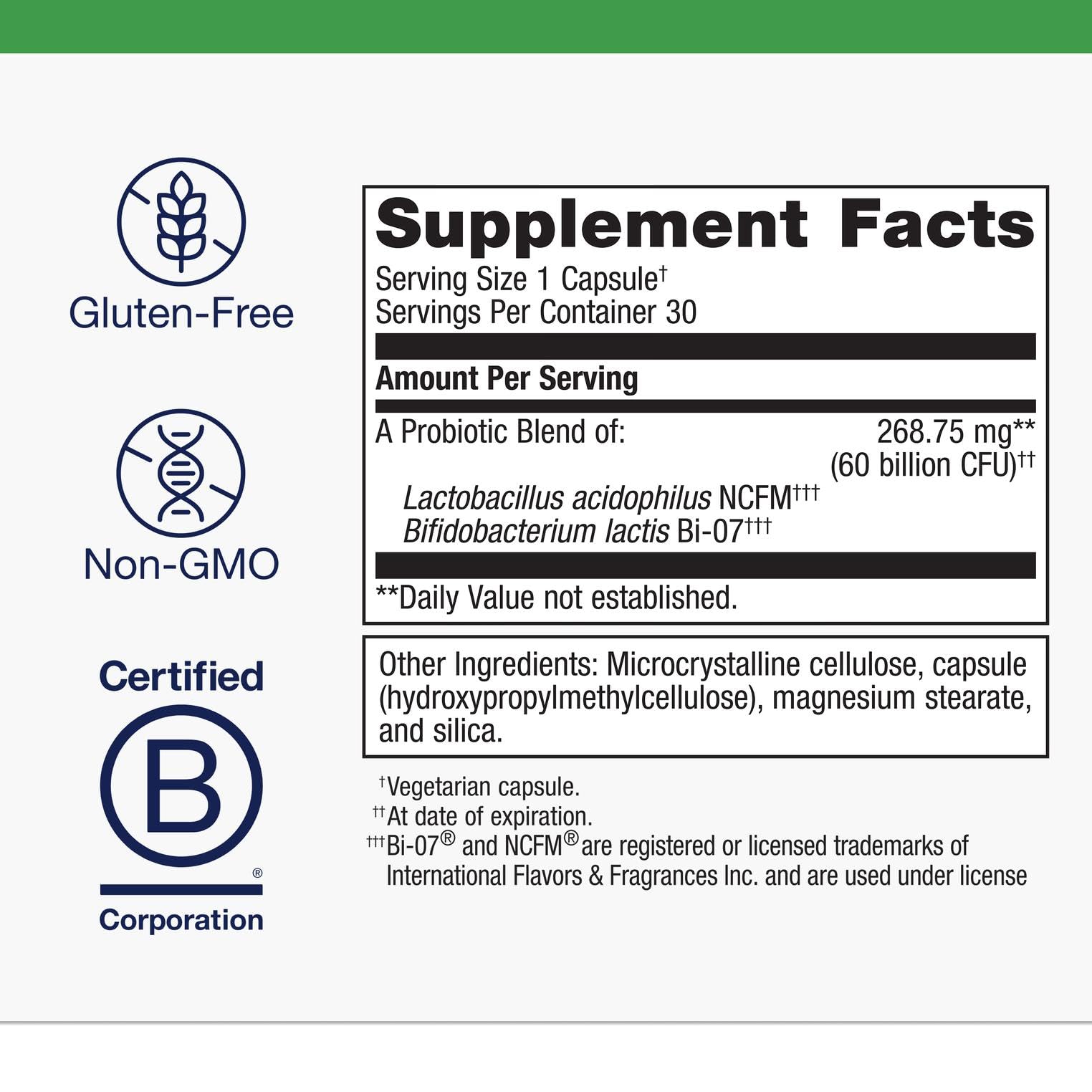 probiotics for men with 60 billion CFU
