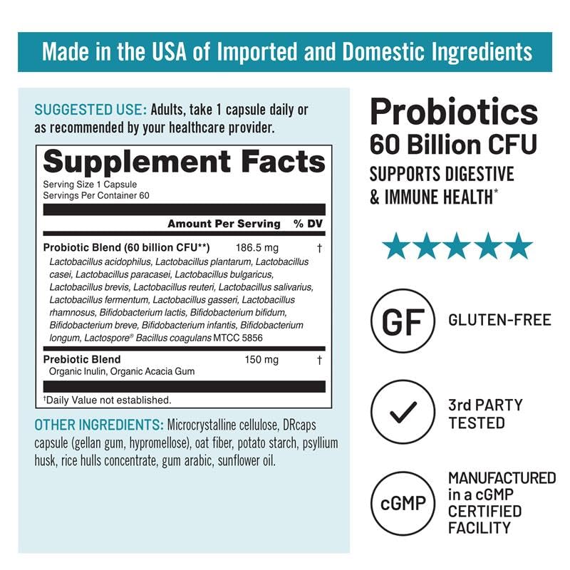 probiotics for men with 60 capsules