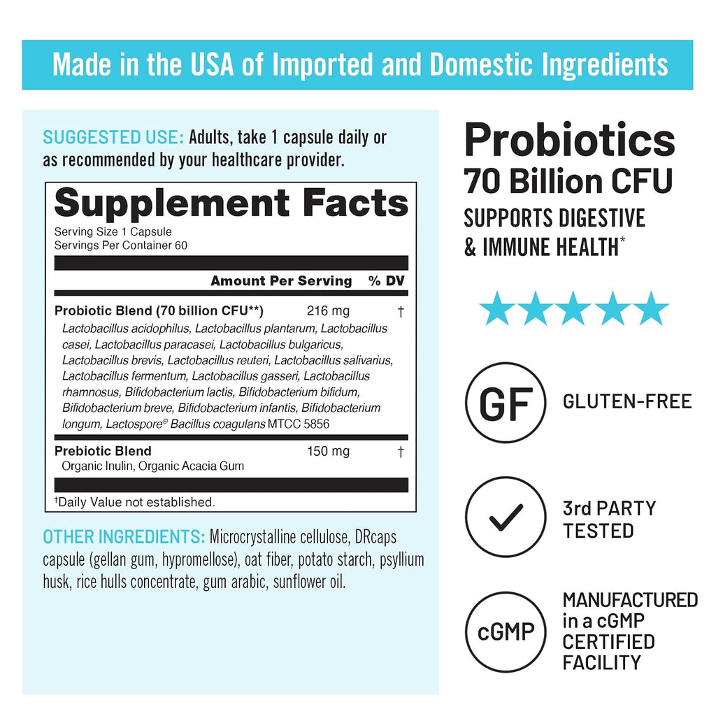 probiotics for men with 70 billion CFU