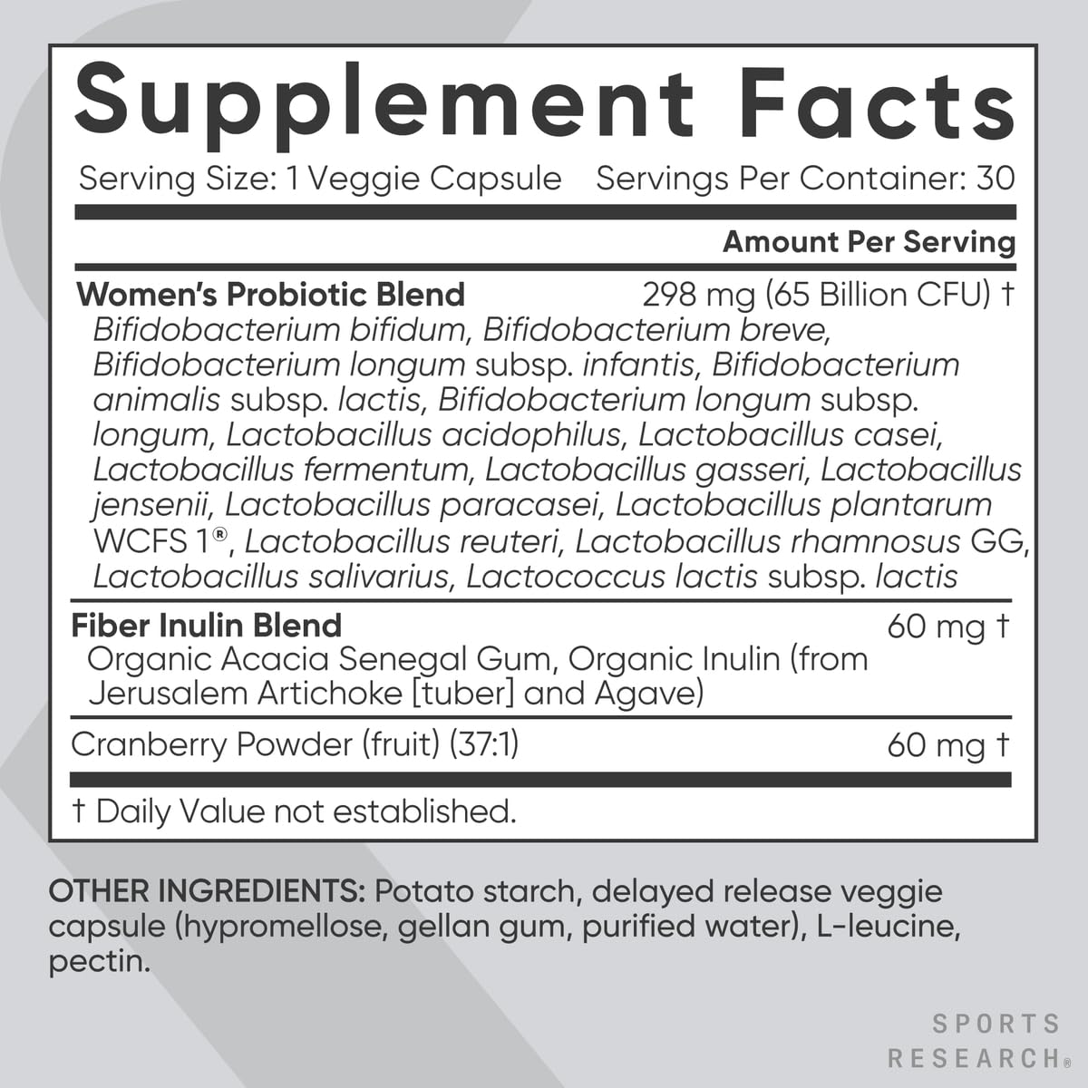 probiotics for women with 30 capsules