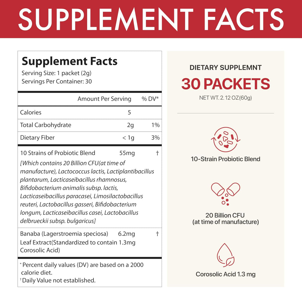 probiotics powder for balanced gut flora