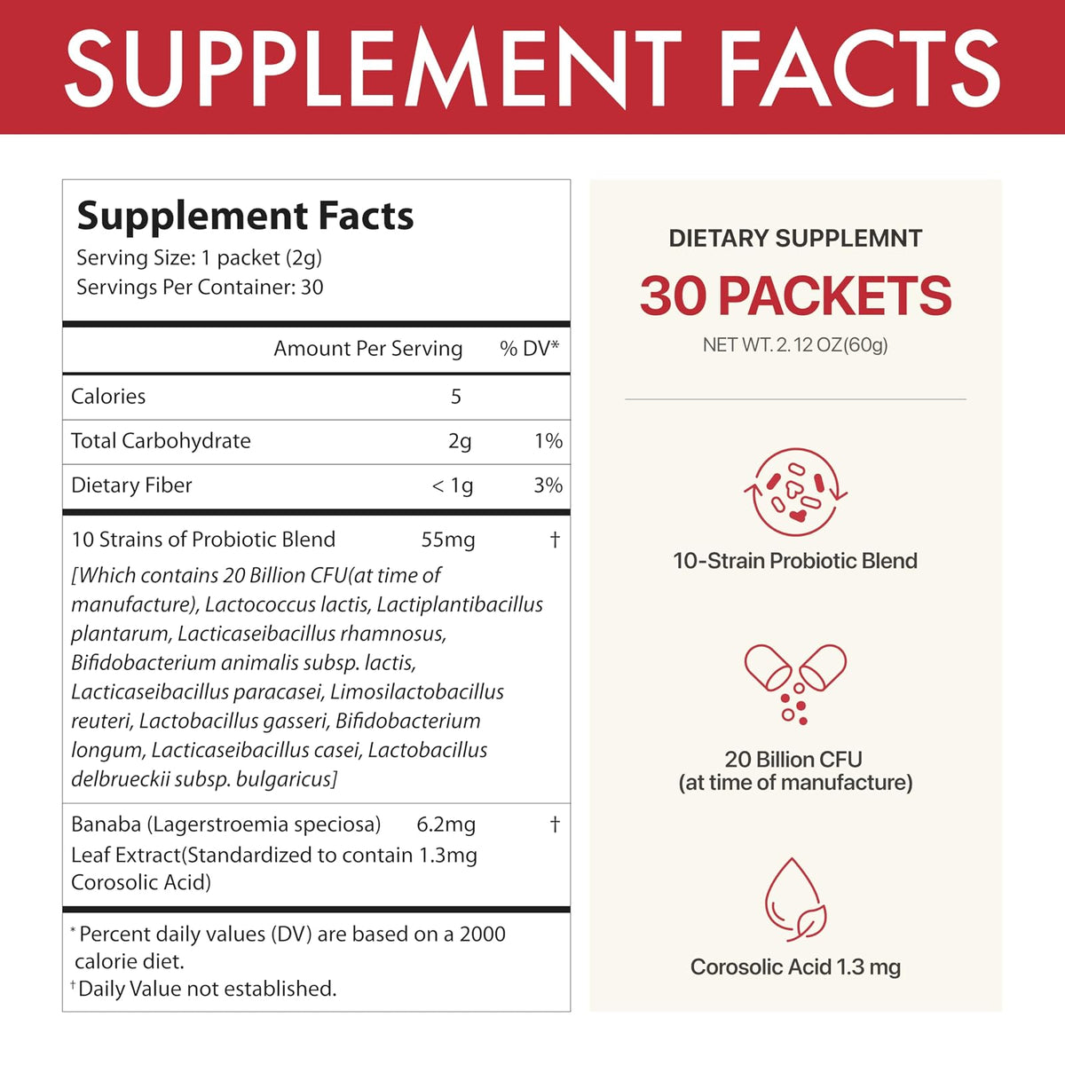 probiotics powder for balanced gut flora