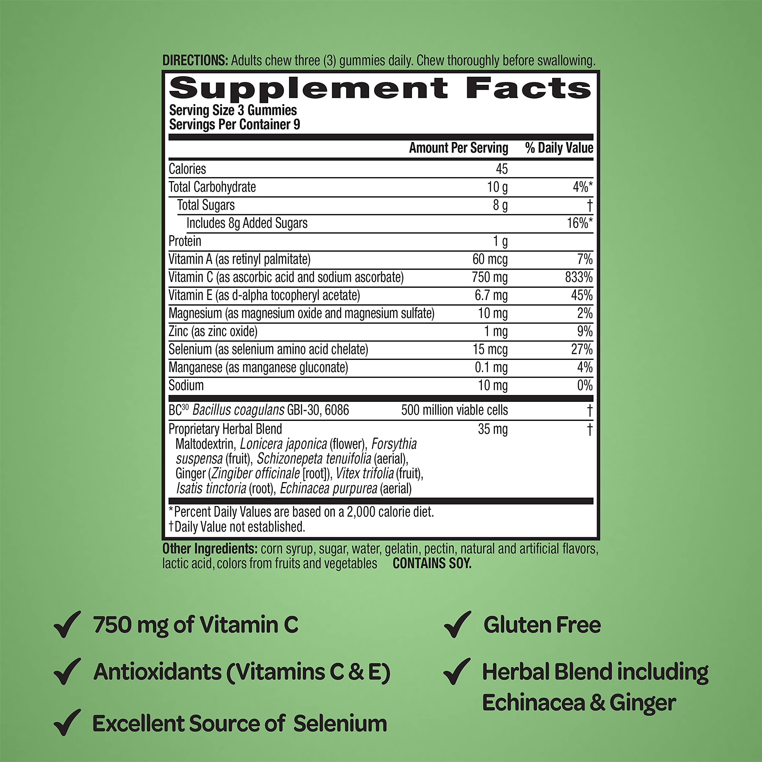 Probiotics with antioxidants for immunity