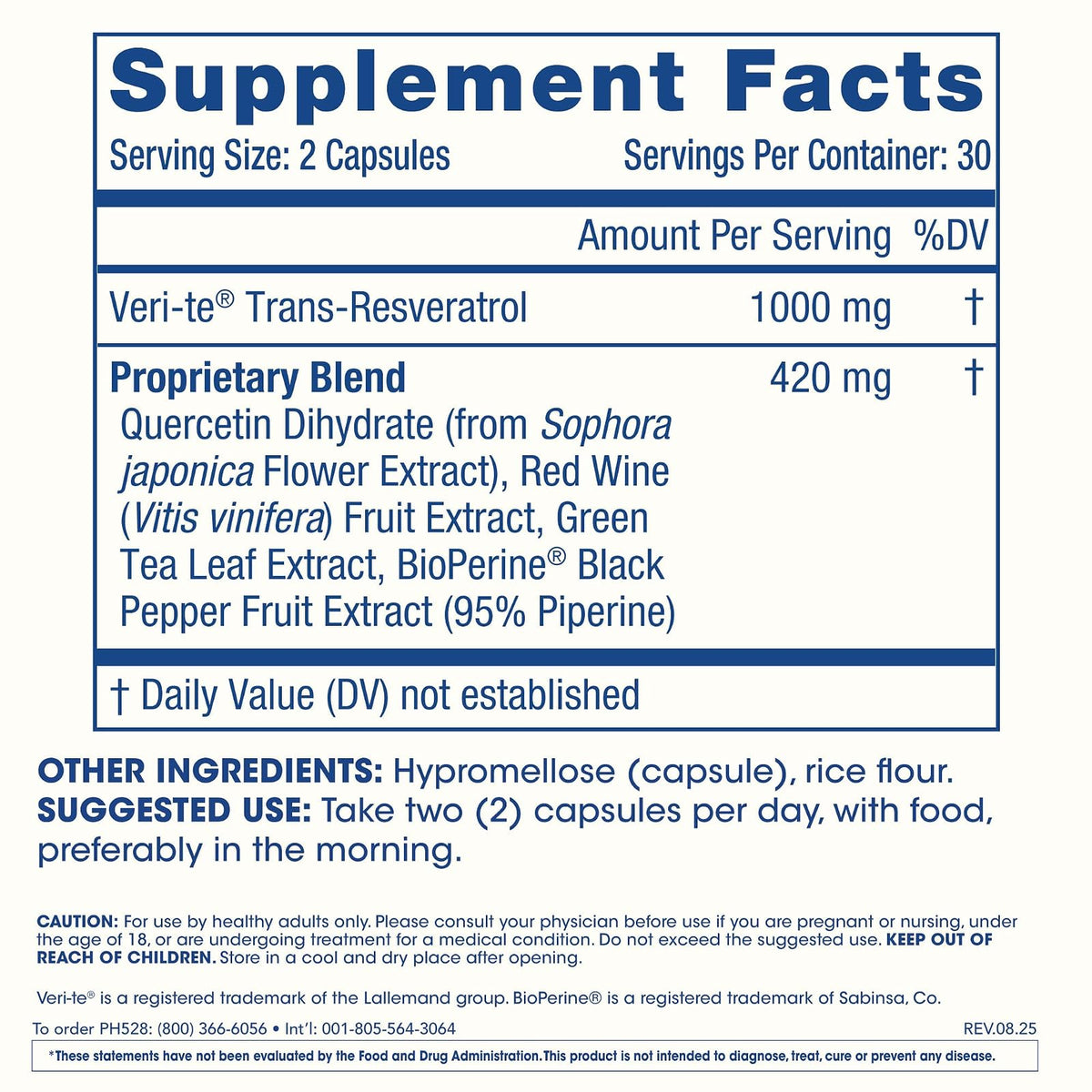 ProHealth 1000 mg Resveratrol capsules