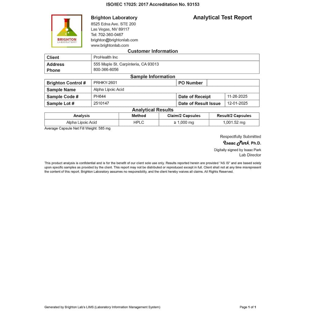 ProHealth antioxidant support formula