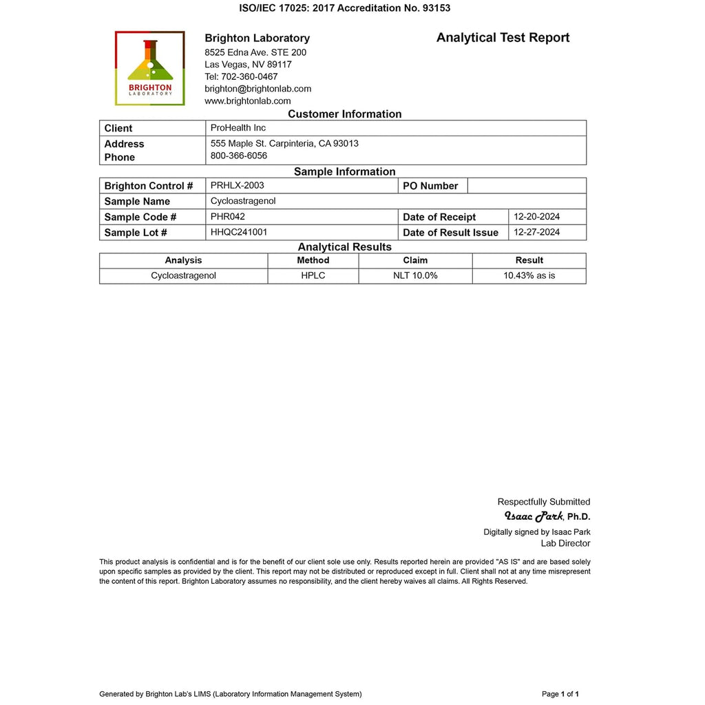 ProHealth Cycloastragenol capsules for vitality
