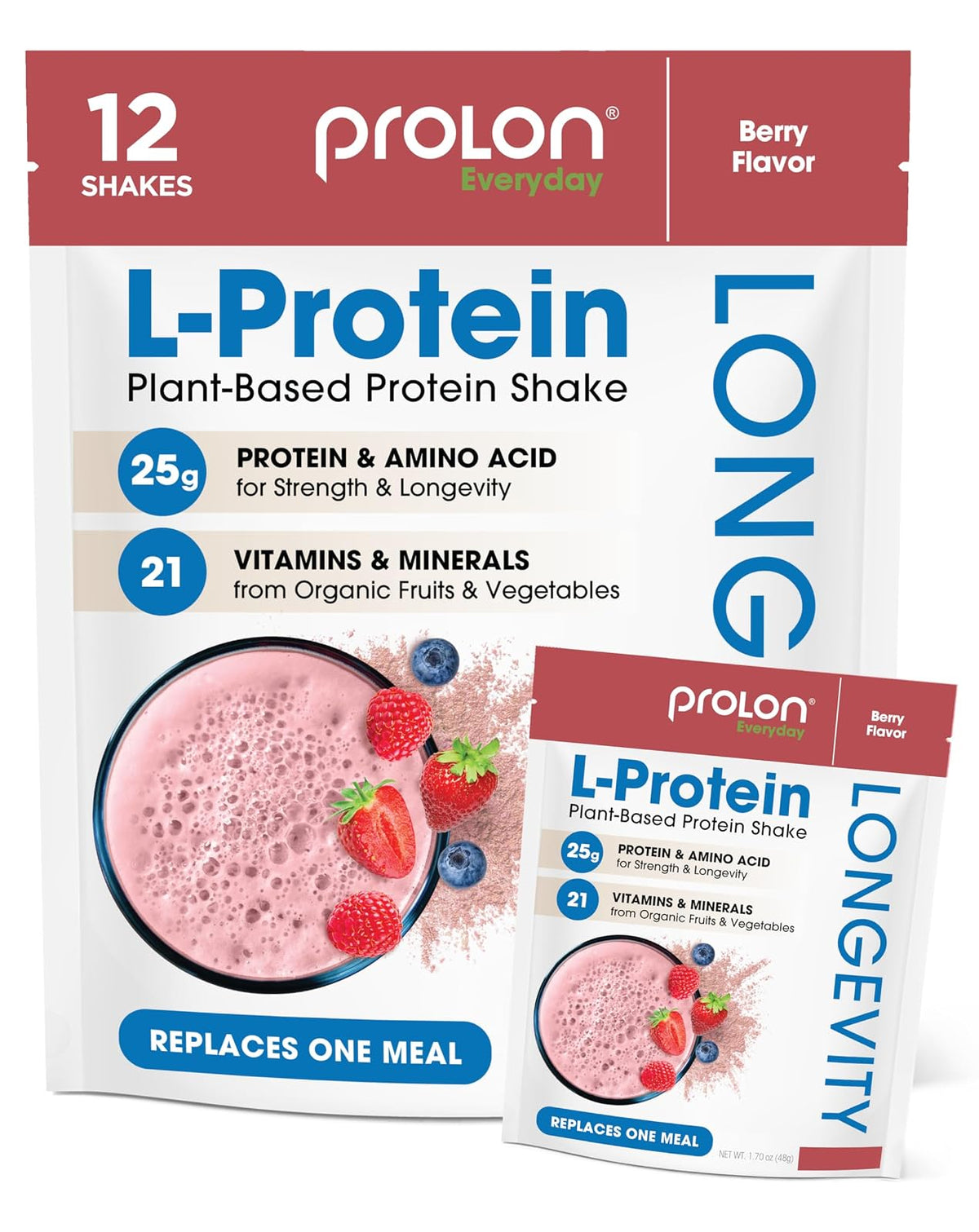Prolon plant based protein powder berry flavour