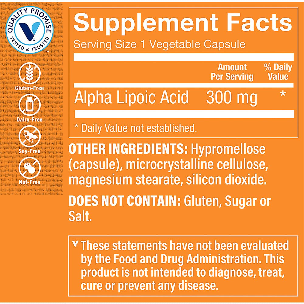 Promote healthy metabolism Alpha Lipoic