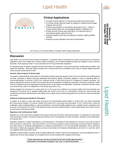 promote lipid balance with vitamin supplements
