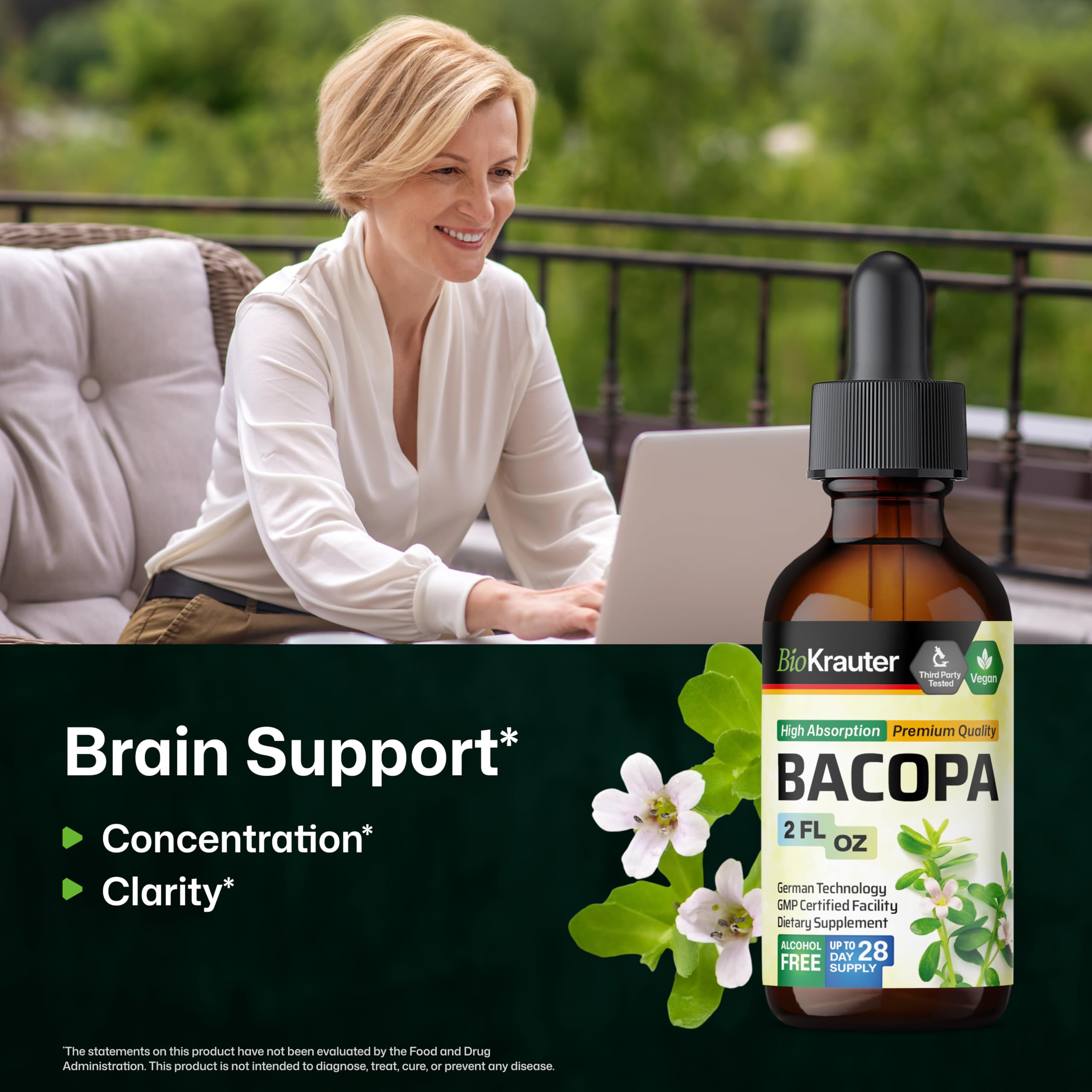 promotes calm with bacopa monnieri