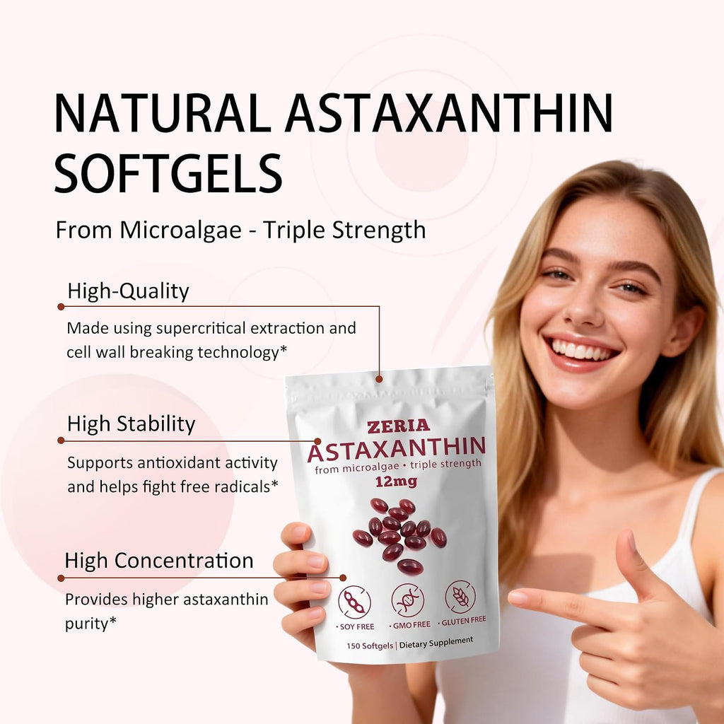 promotes eye health with astaxanthin