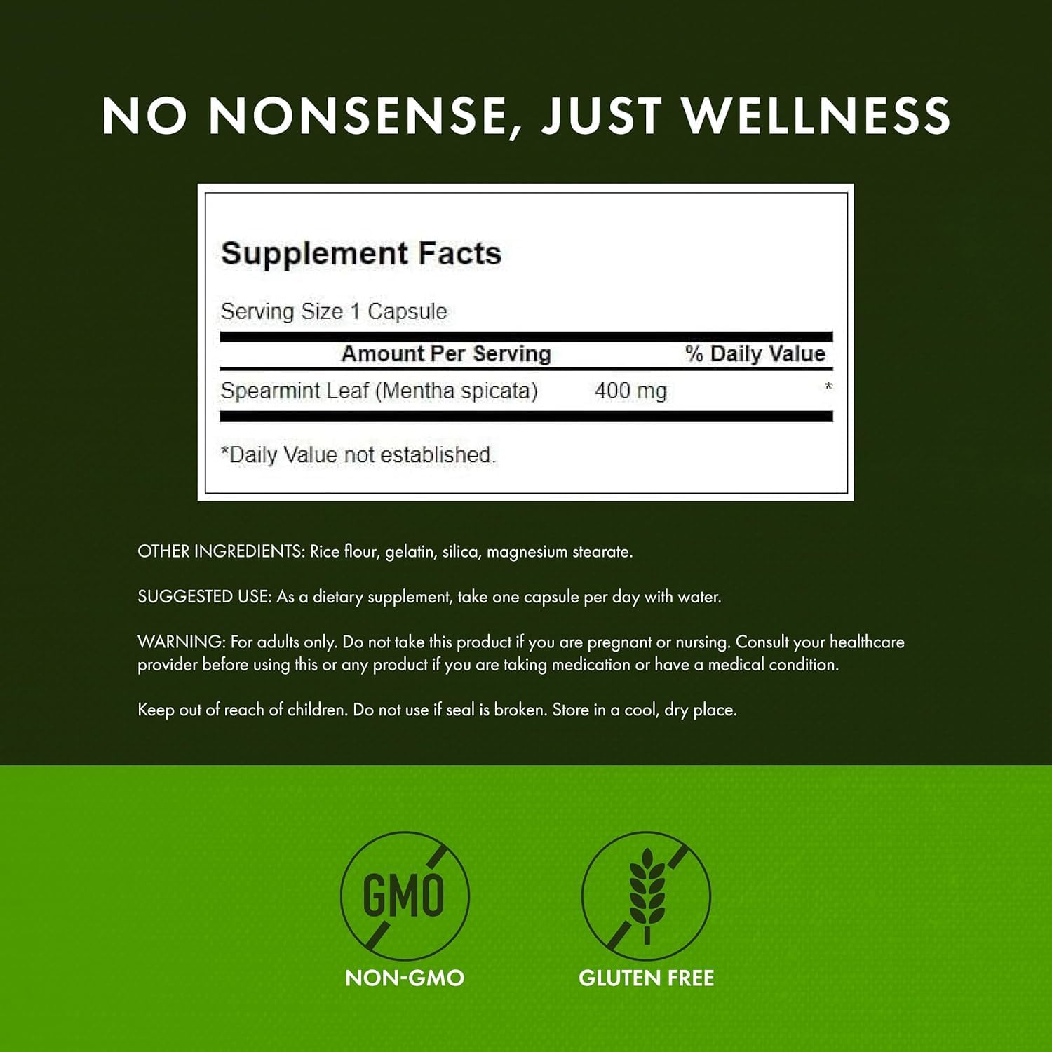 Promotes gas relief with spearmint