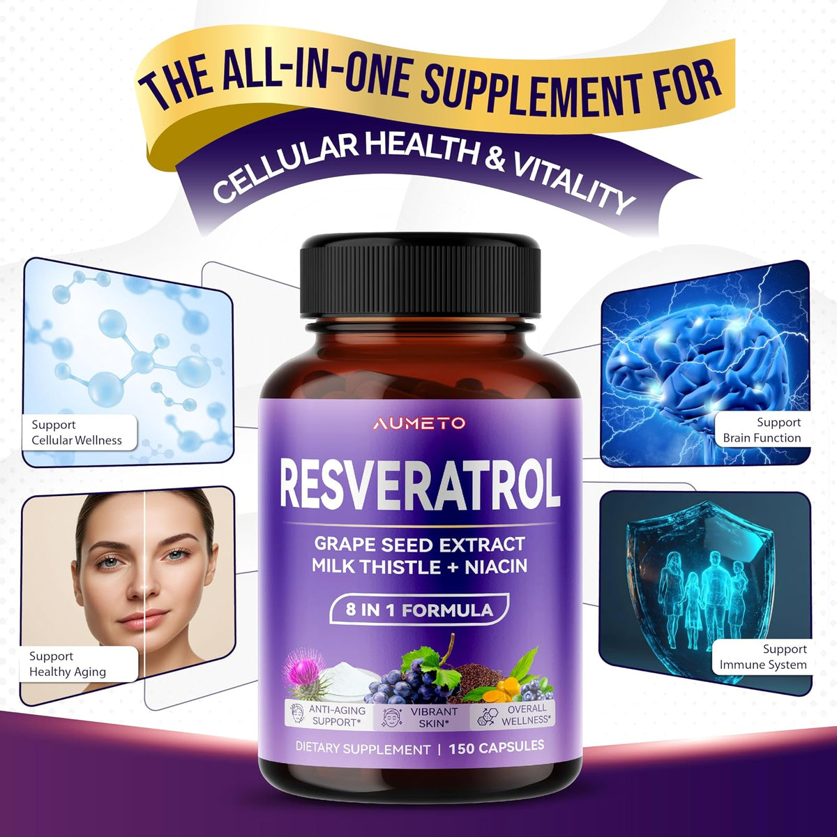 Promotes healthy aging with antioxidants