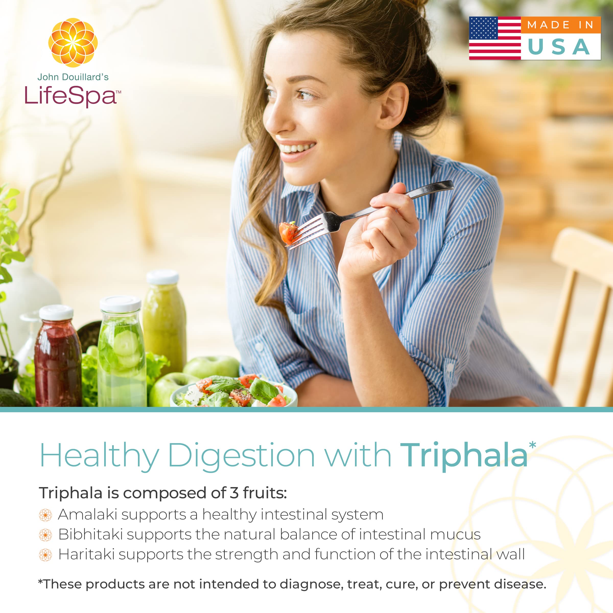 Promotes healthy digestion with triphala