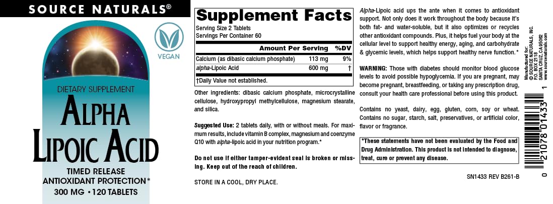 promotes healthy glucose metabolism alpha lipoic acid