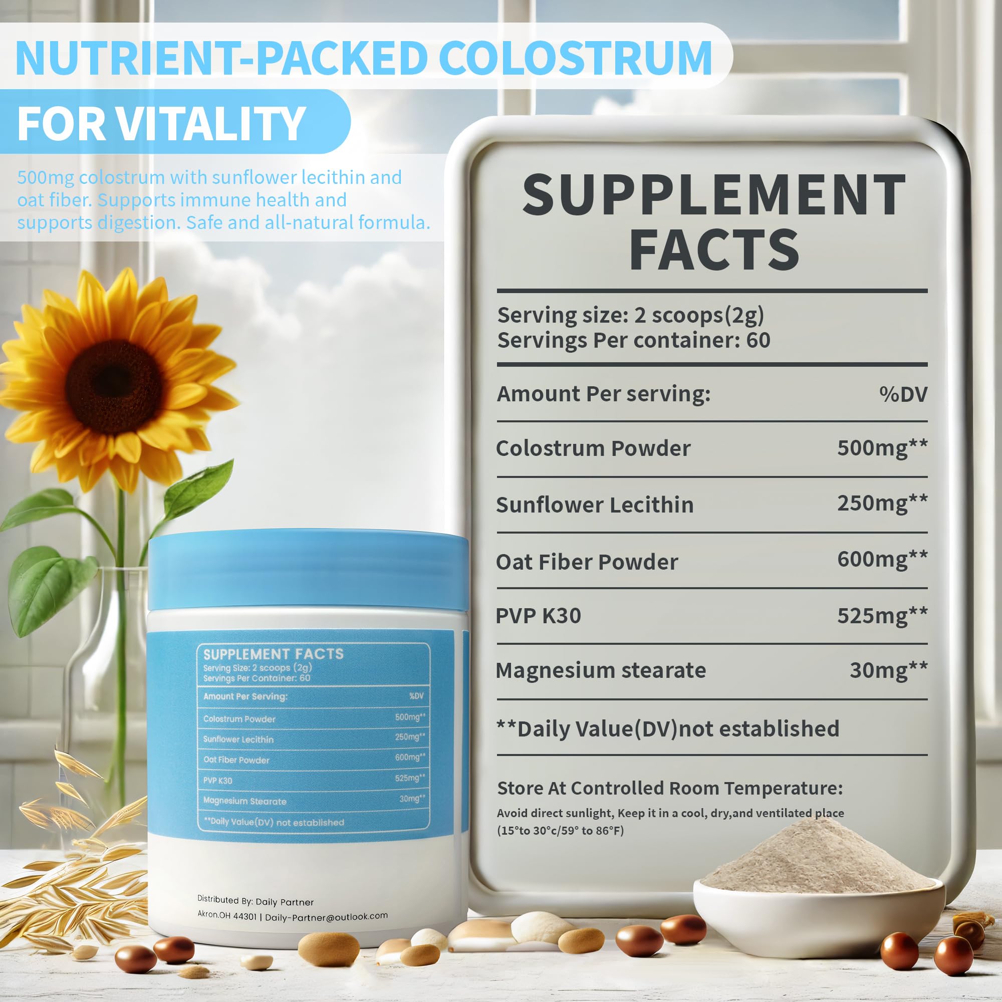 Promotes muscle recovery with colostrum