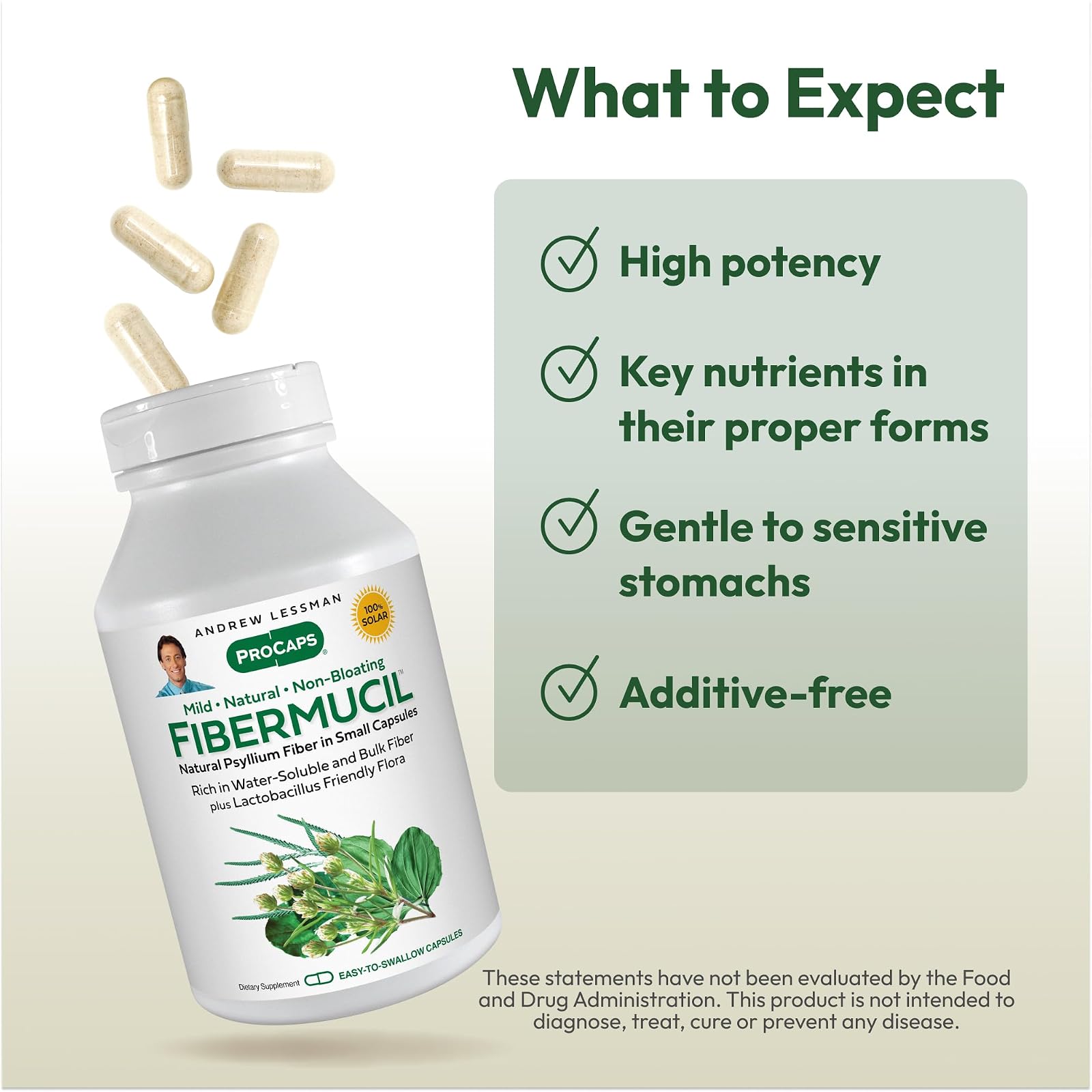 promotes regularity with fiber capsules