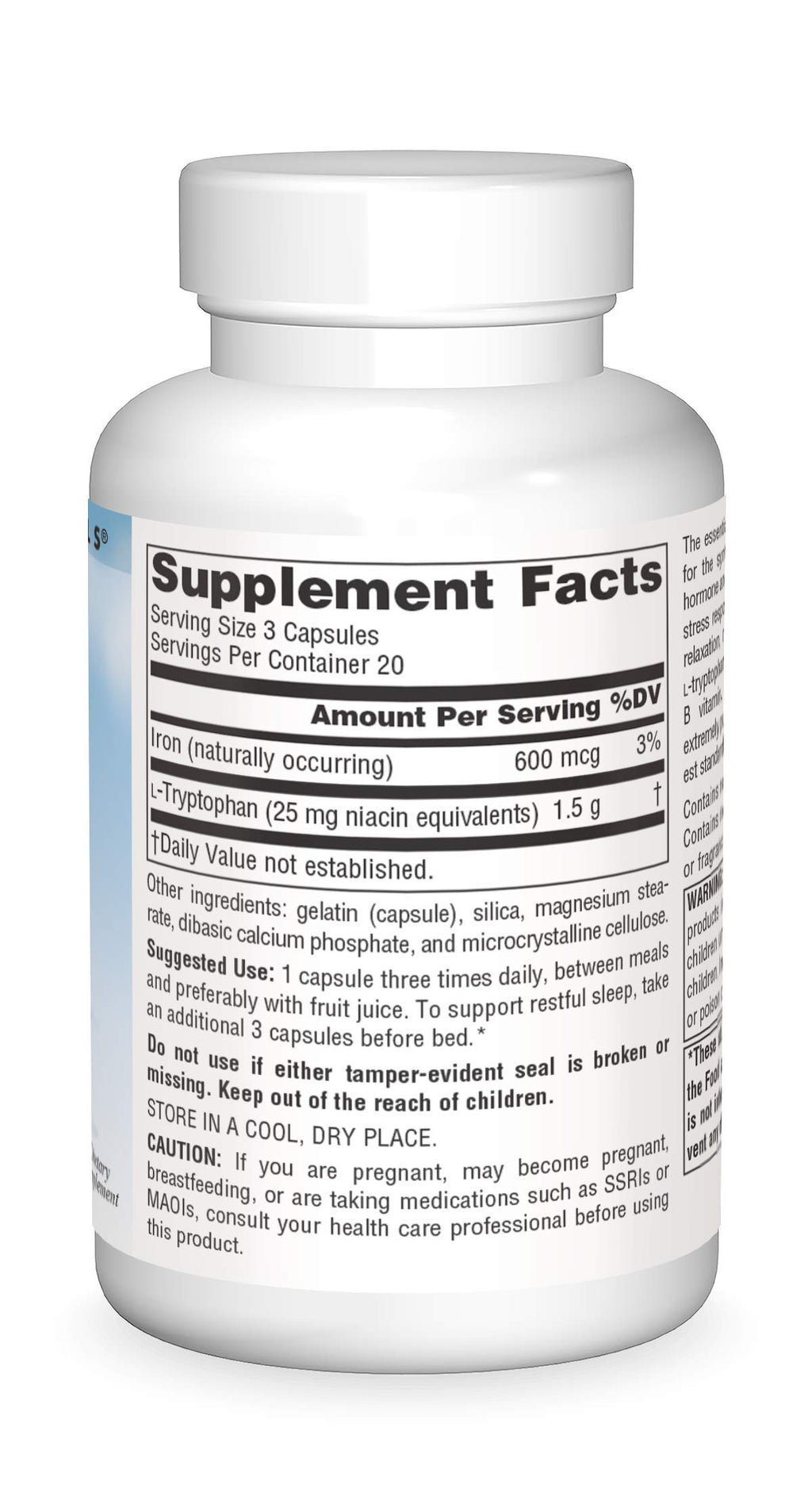 promotes restful sleep with L-Tryptophan