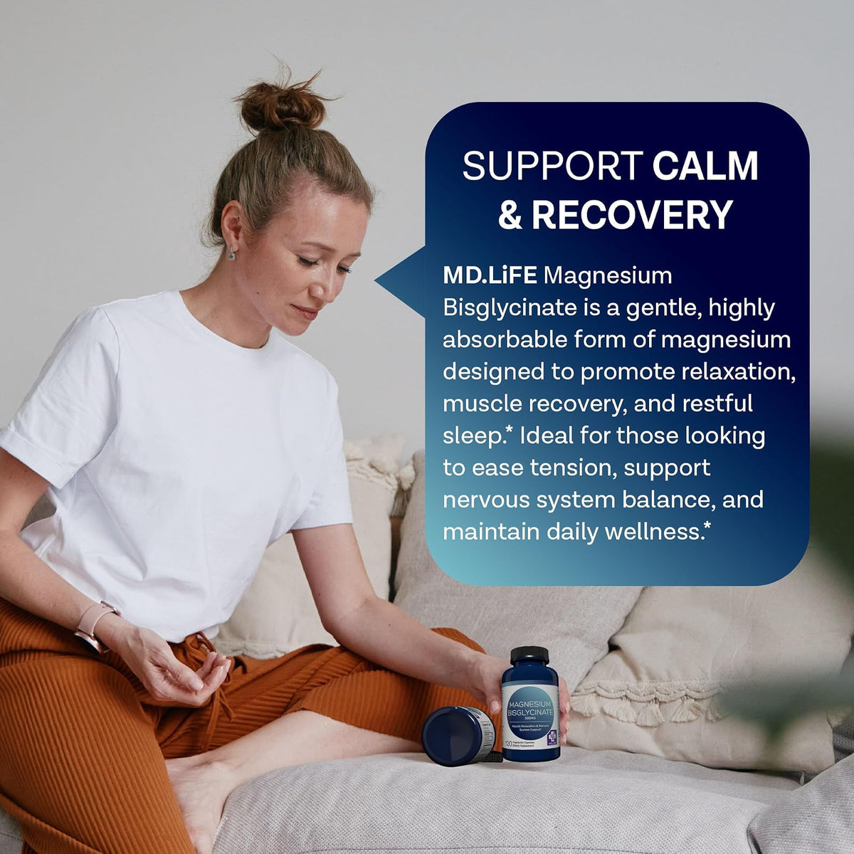 Promotes restful sleep with magnesium