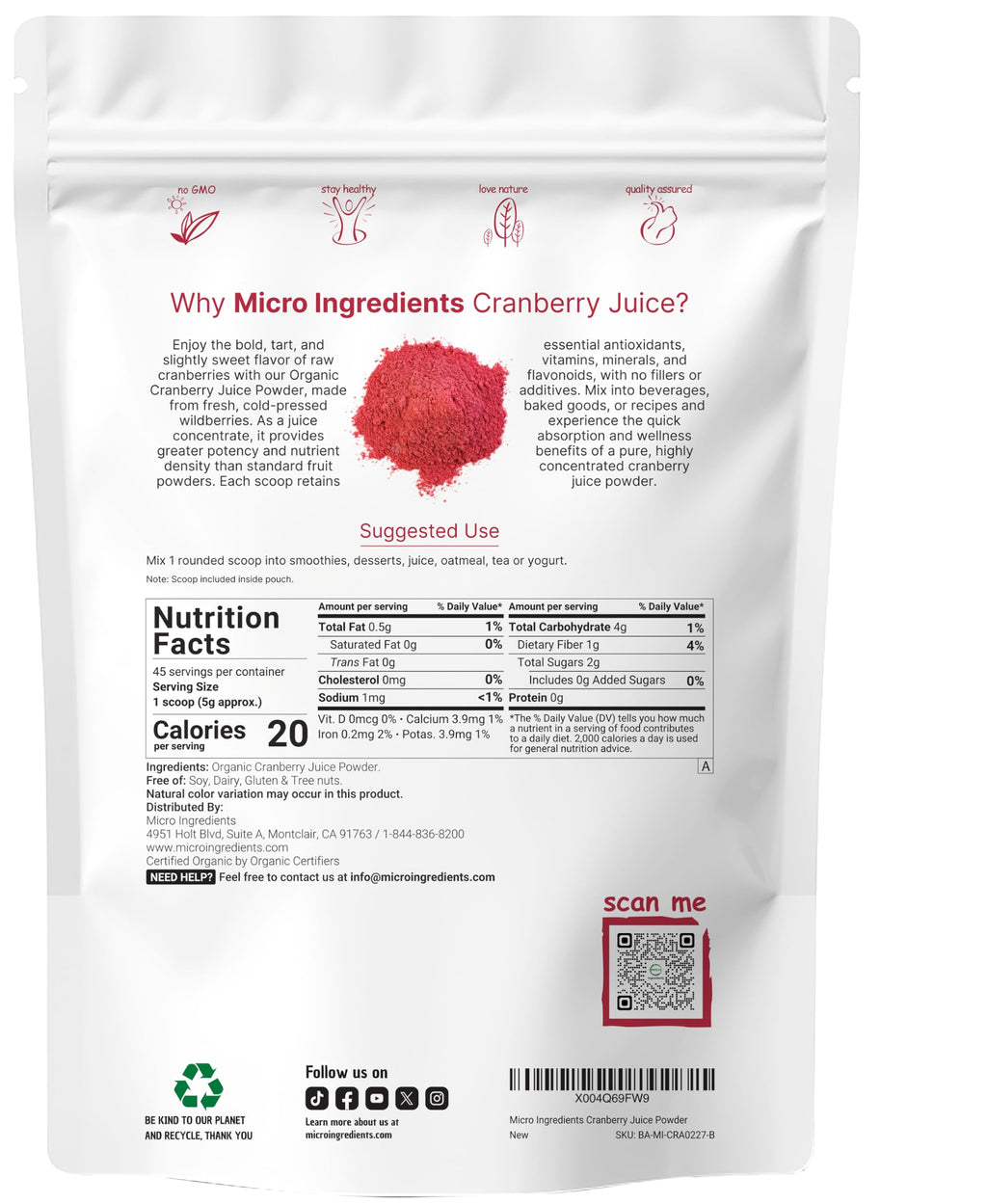 prostate health cranberry juice powder