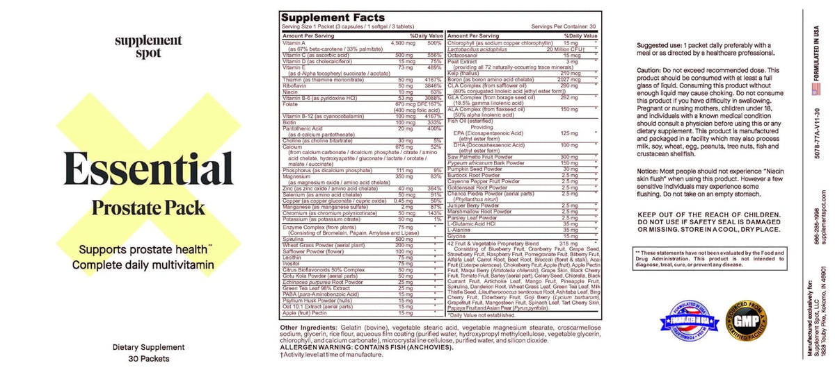 Prostate health supplements for men