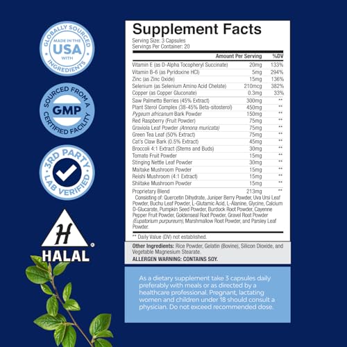 Prostate health support for active seniors
