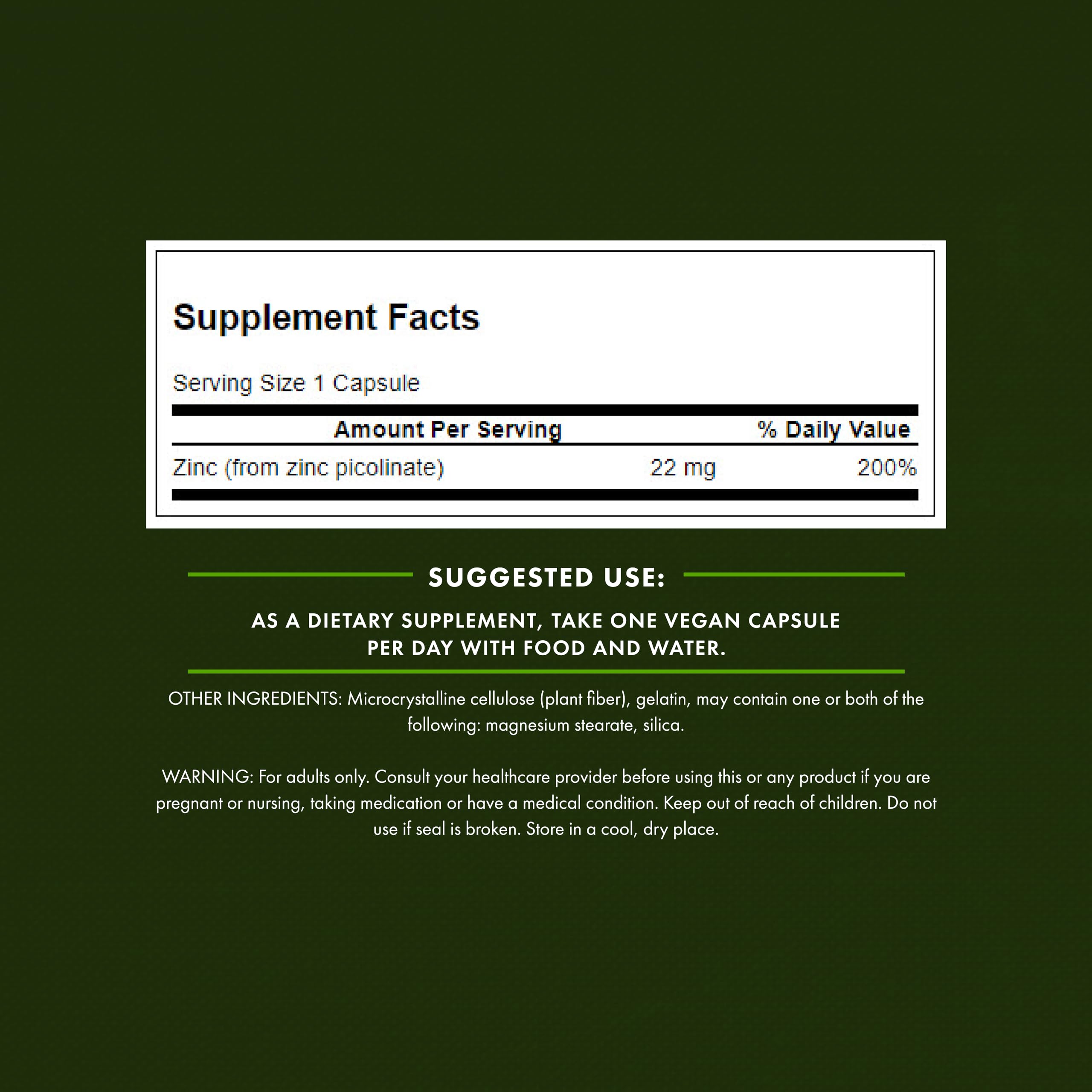 prostate health zinc mineral capsules