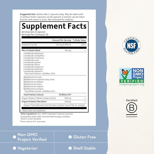 Prostate+ probiotics with 50 billion CFU