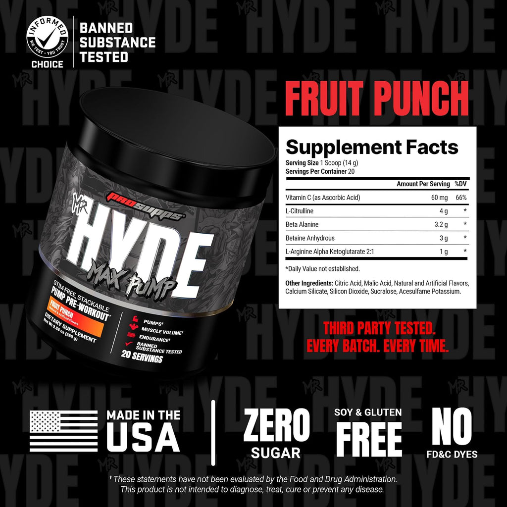 ProSupps pre-workout for muscle pump
