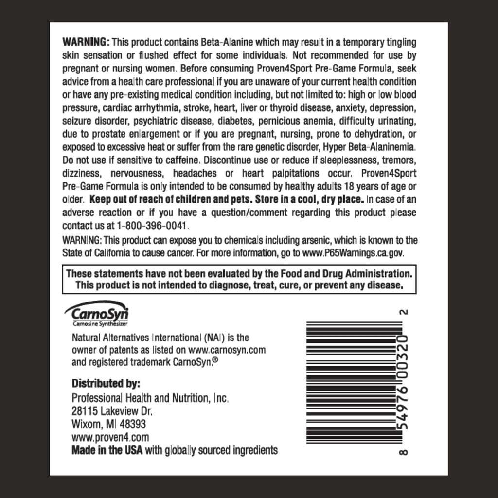 Proven4 pre-workout powder 30 servings