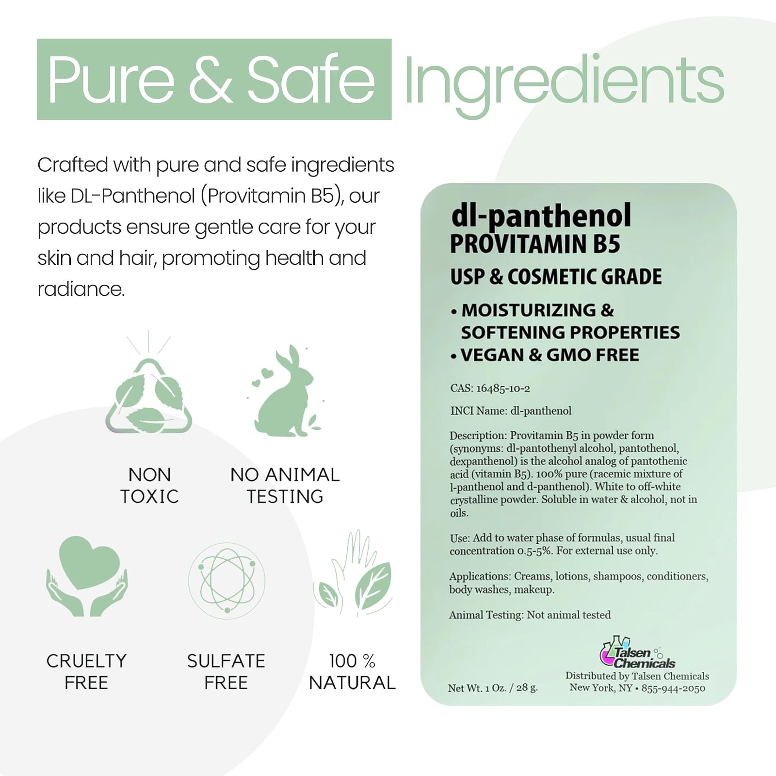 Provitamin B5 for improved moisture retention