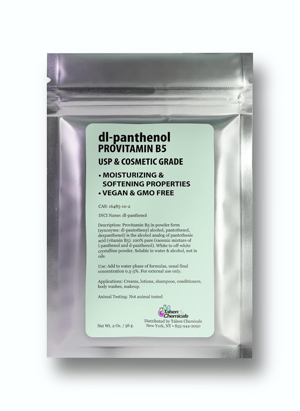 Provitamin B5 powder for skin hydration