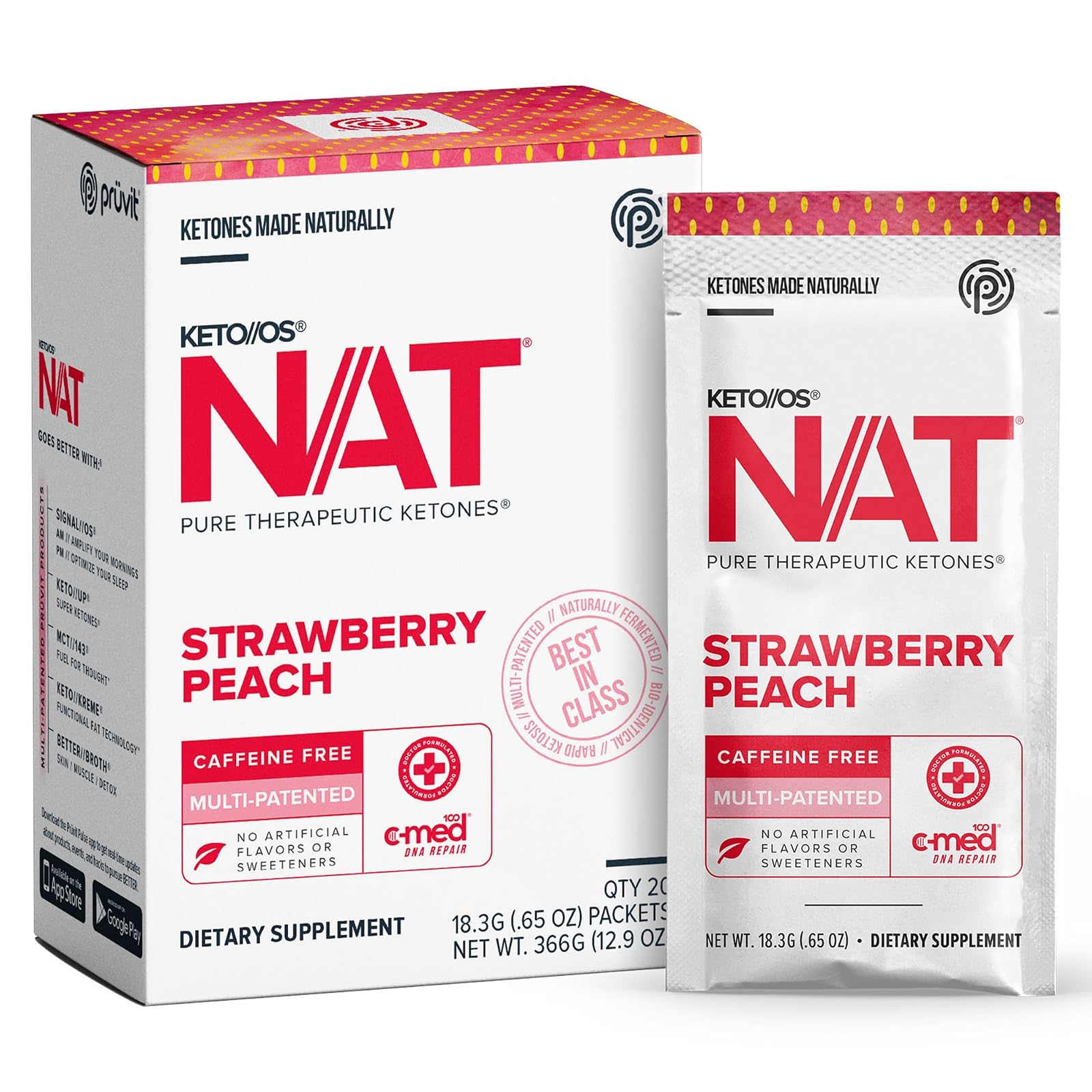 PRÜVIT OS NAT Strawberry Peach keto supplements