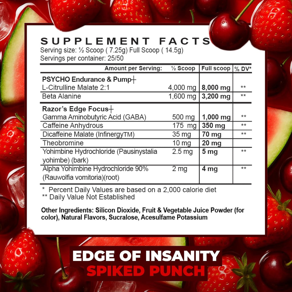 Psycho Pharma pre-workout for intense workouts