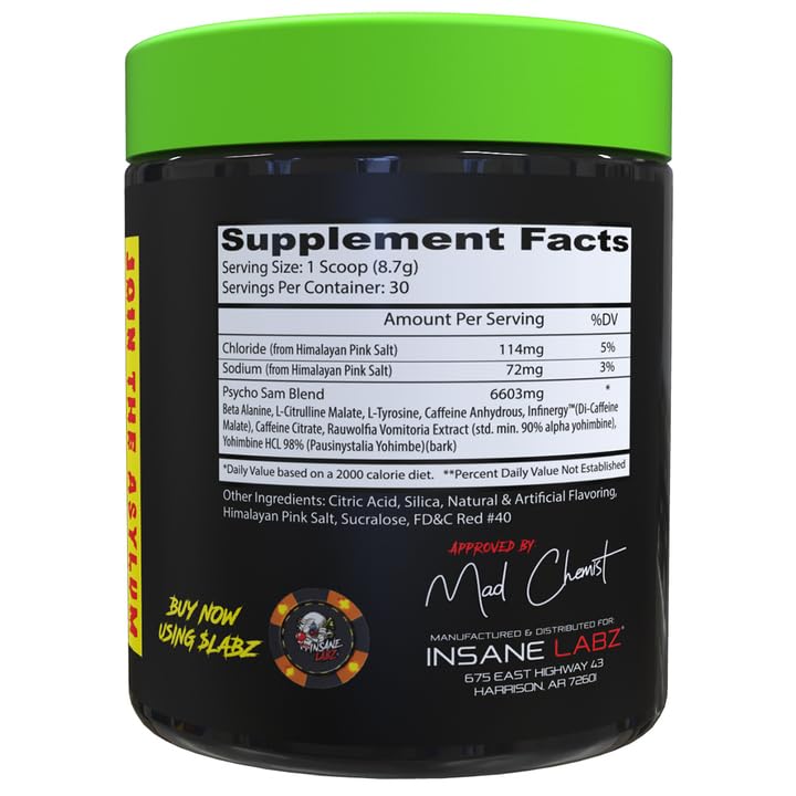 Psycho Sam pre-workout powder for endurance