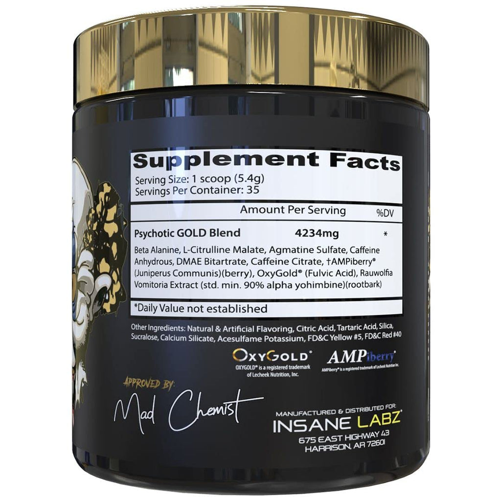 Psychotic Gold pre-workout powder benefits