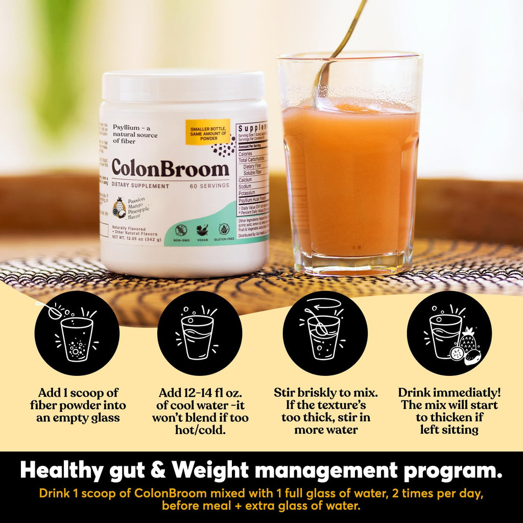 Psyllium fiber supplement for bloating
