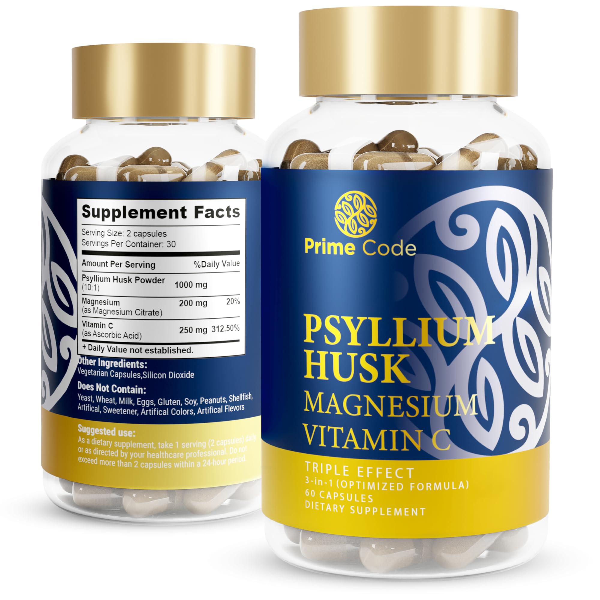 Psyllium fiber supplement for digestion