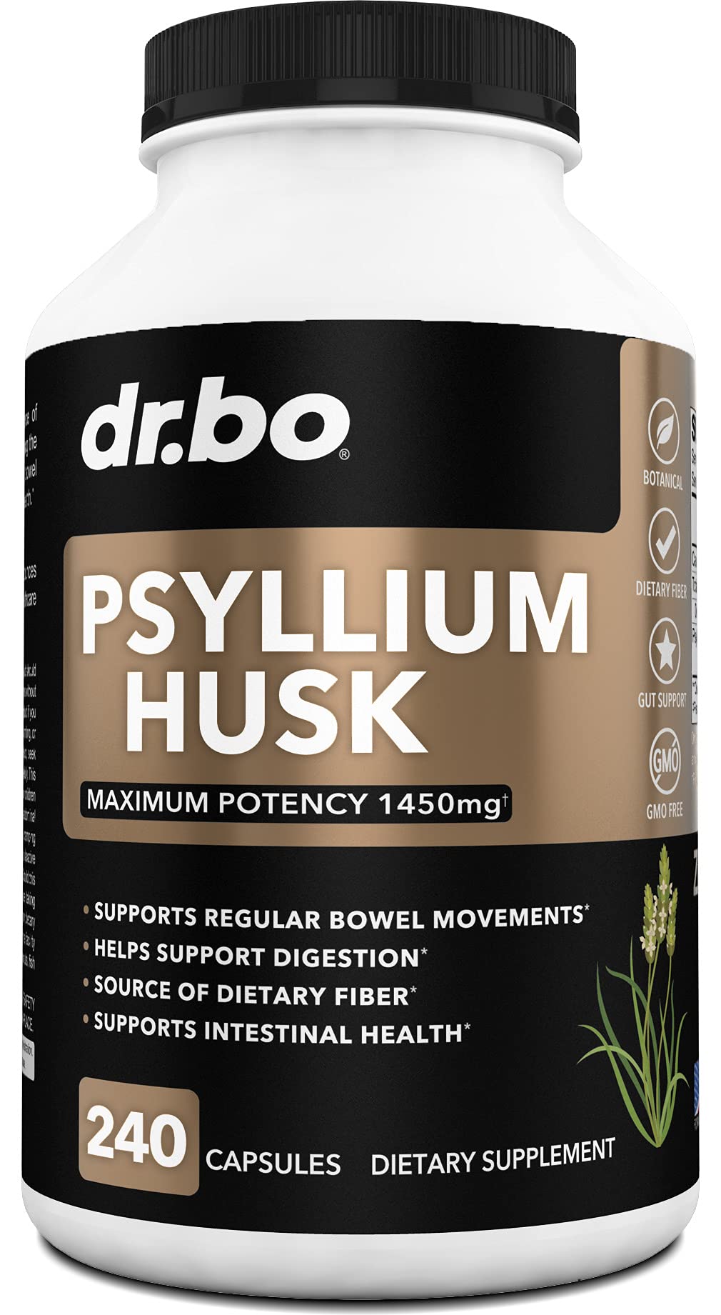 Psyllium husk capsules for digestion