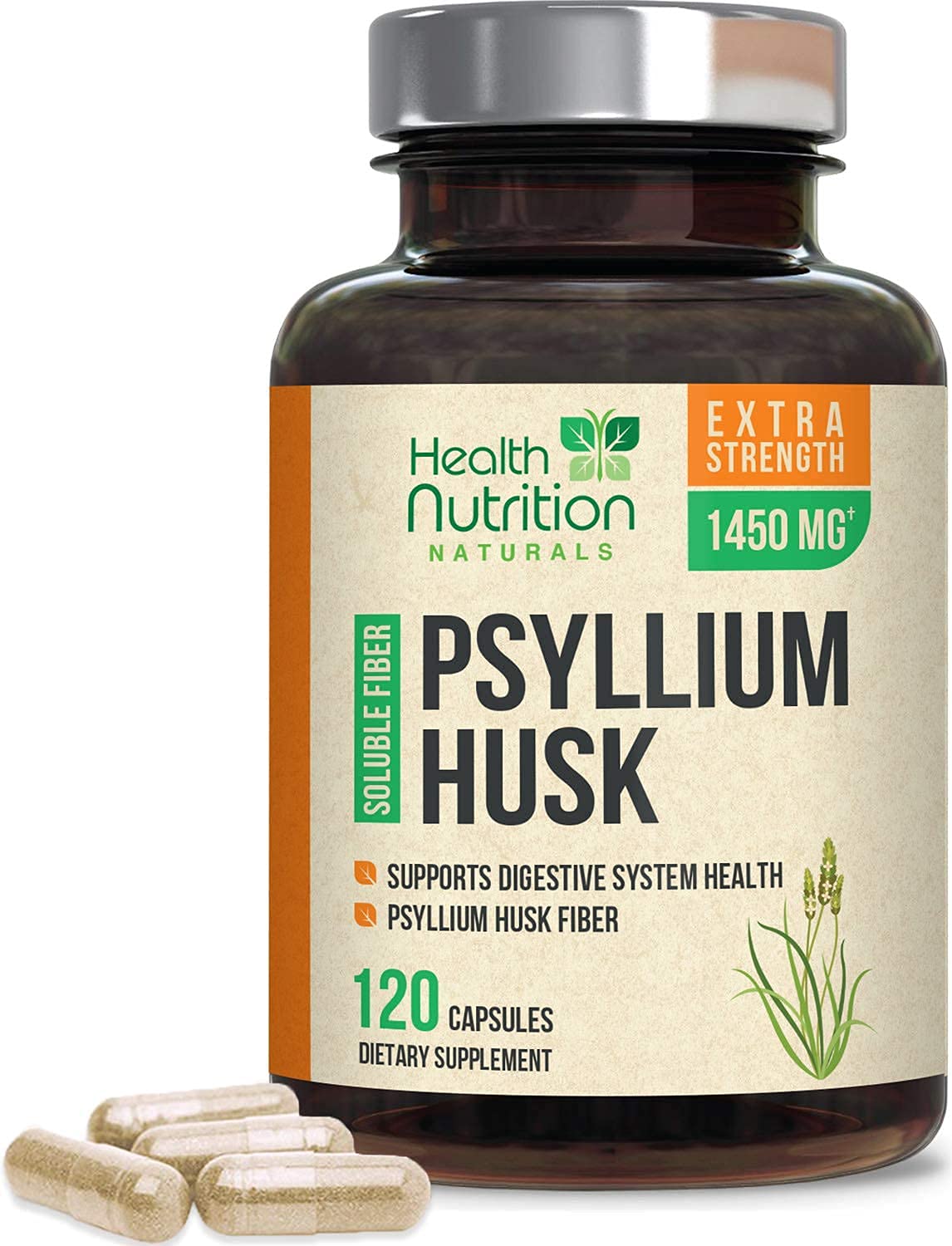 Psyllium husk capsules for digestion