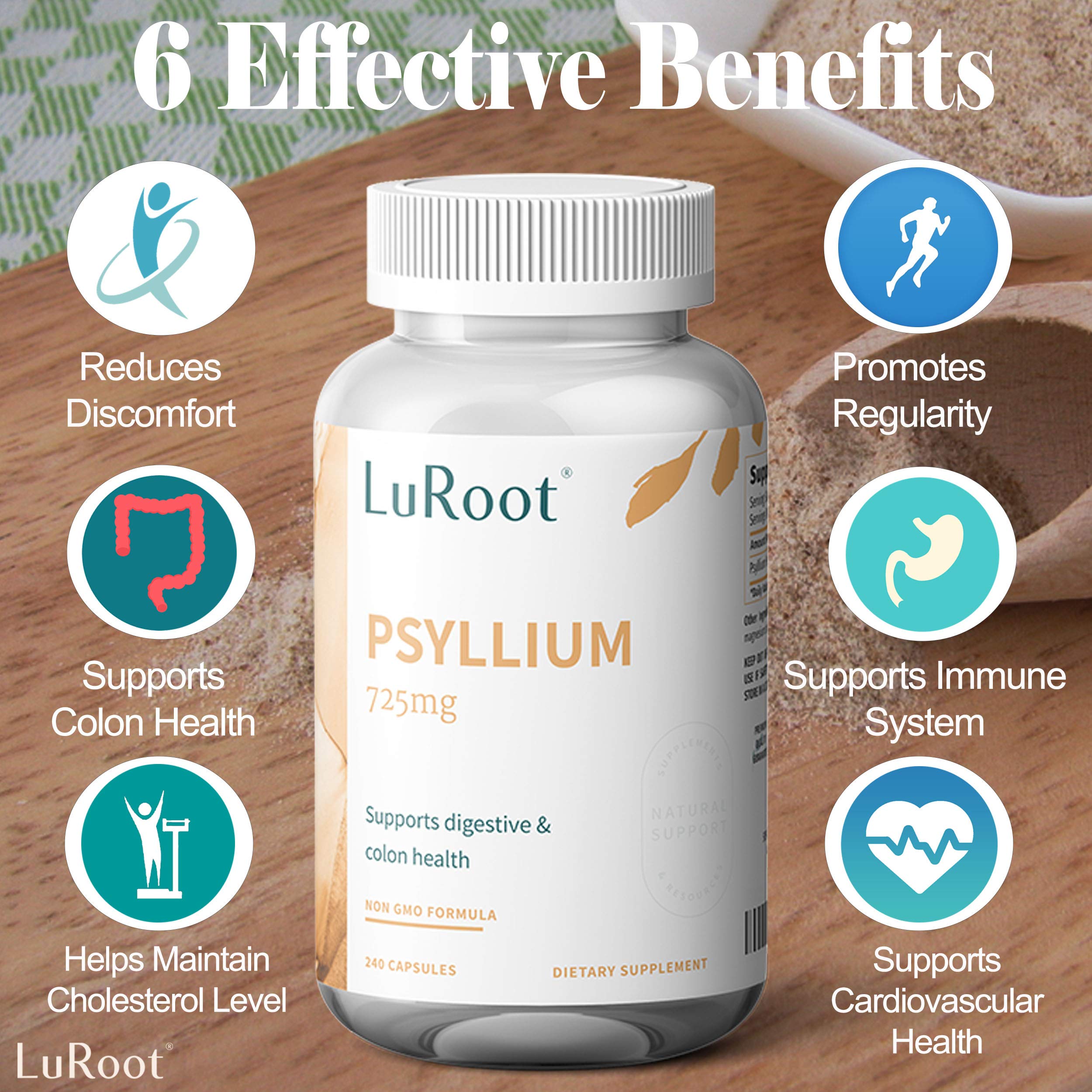 Psyllium husk capsules for gut health