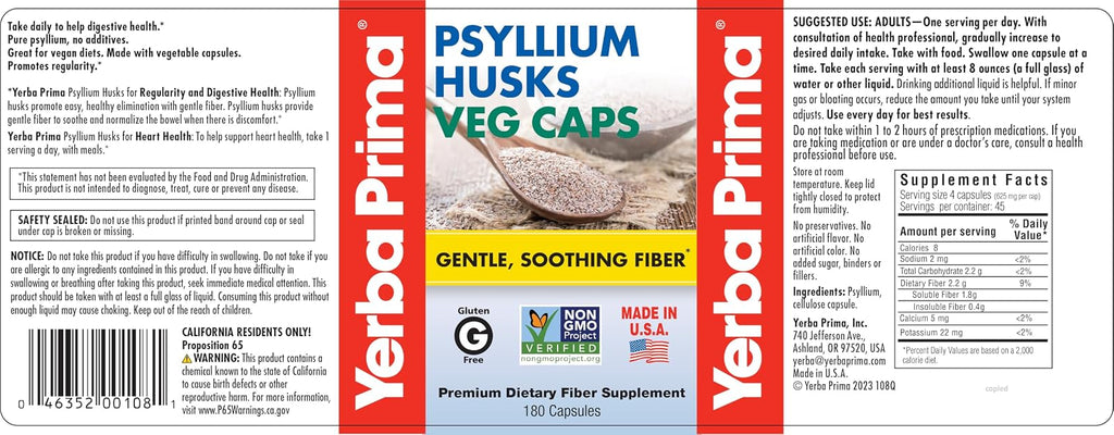 Psyllium husk capsules for gut wellness
