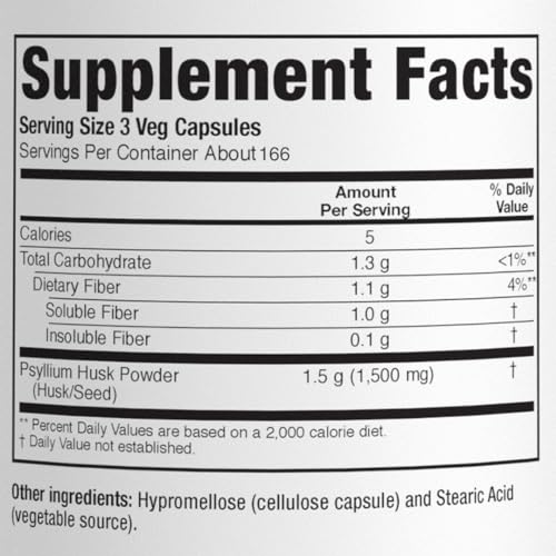 Psyllium husk capsules for overall wellness