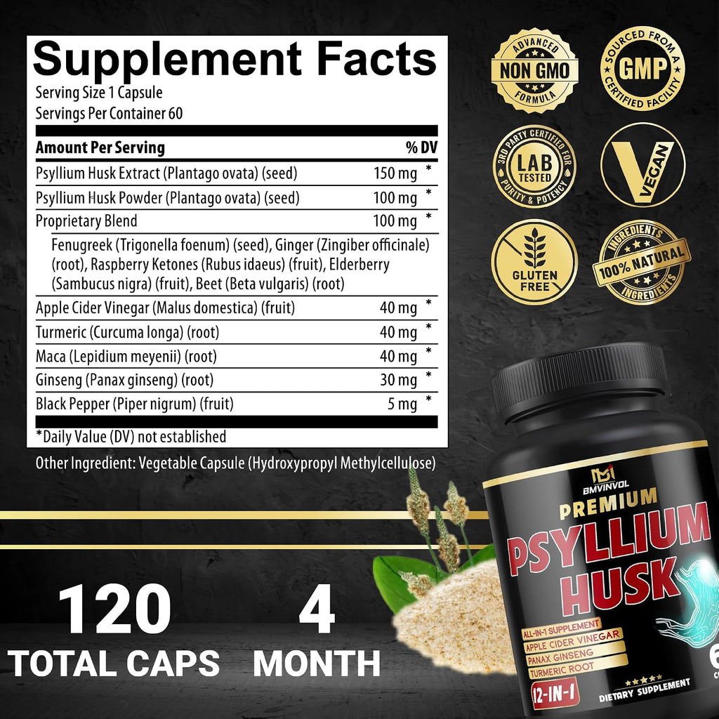 Psyllium husk capsules support gut health