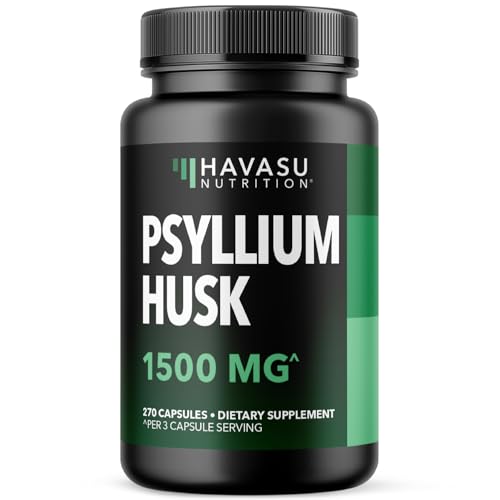 Psyllium husk fiber capsules for digestion