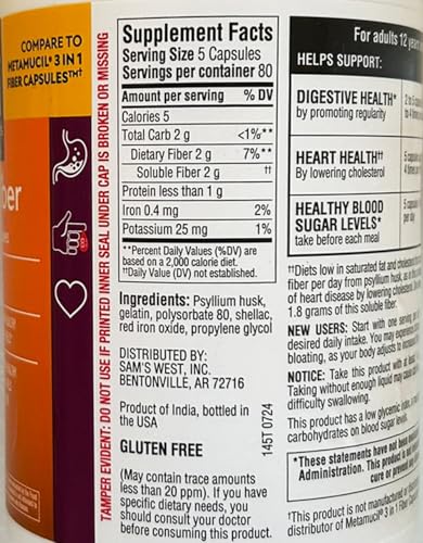 Psyllium husk fiber supplement 400 count