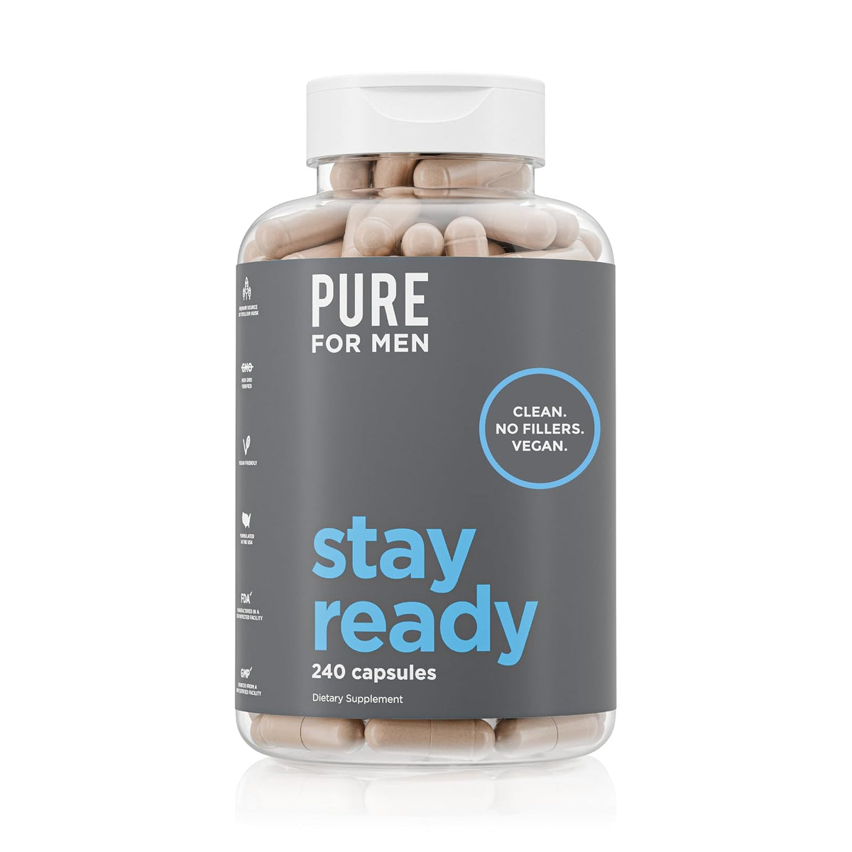 Psyllium husk fiber supplement capsules