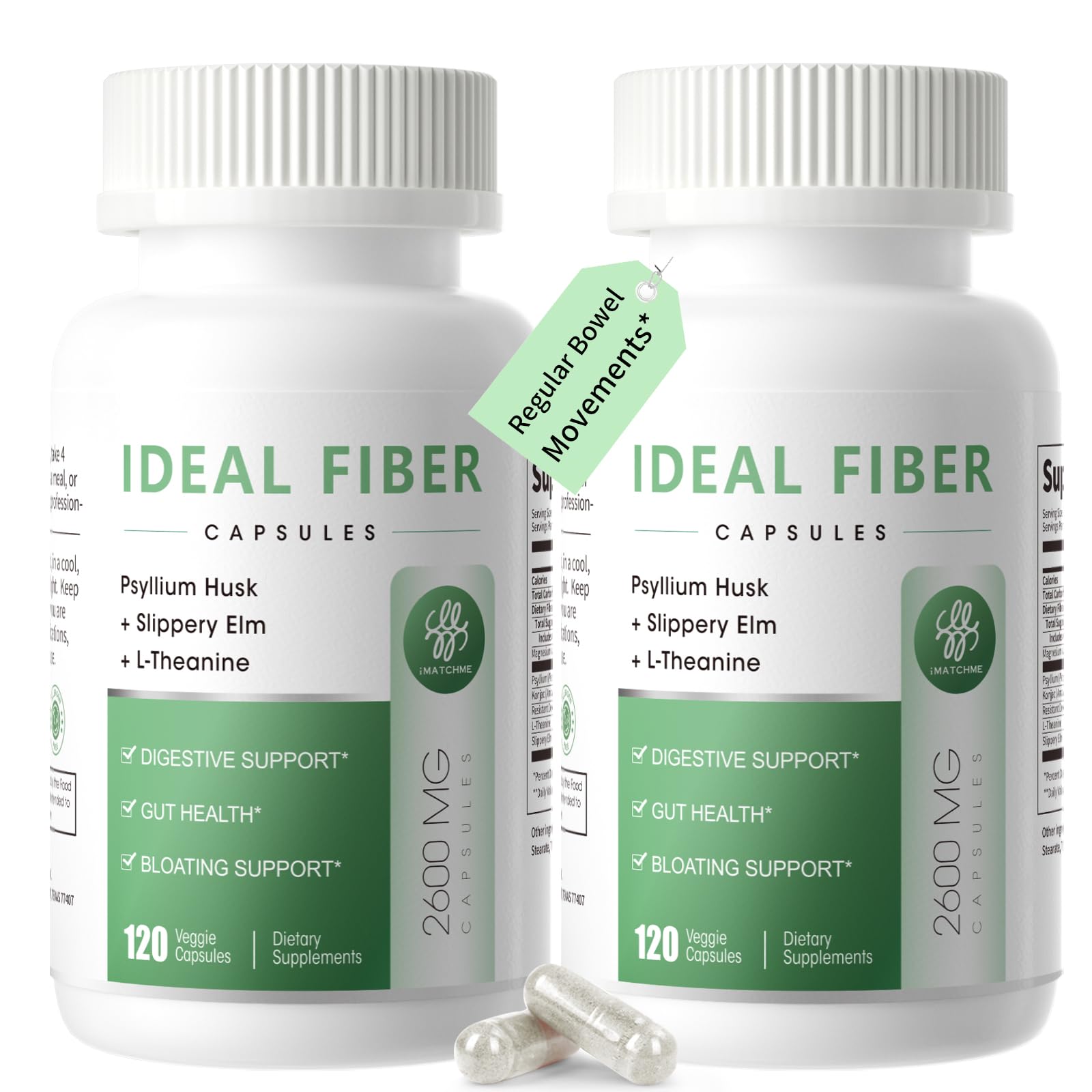 Psyllium husk fiber supplement capsules