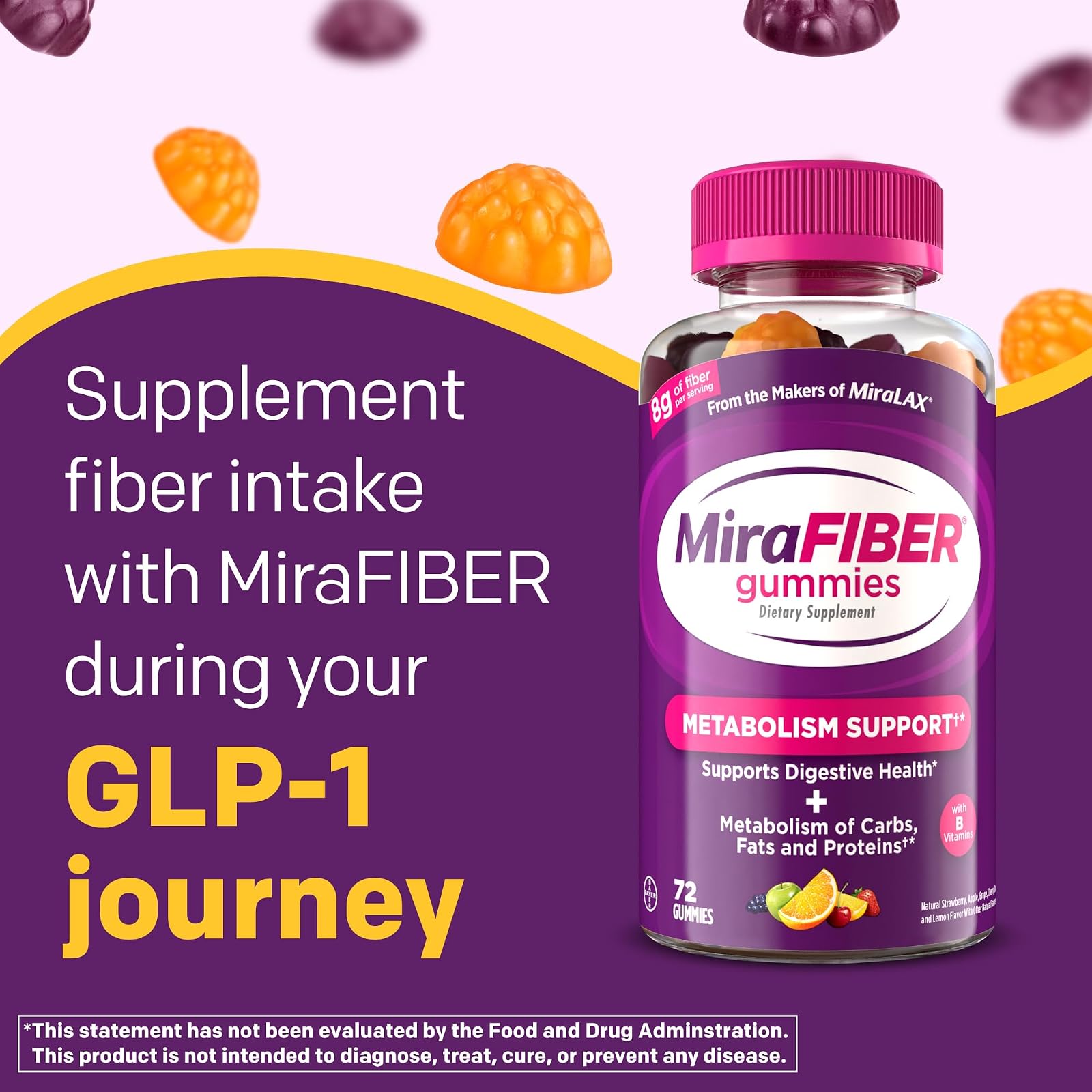 Psyllium husk fiber supplement gummies